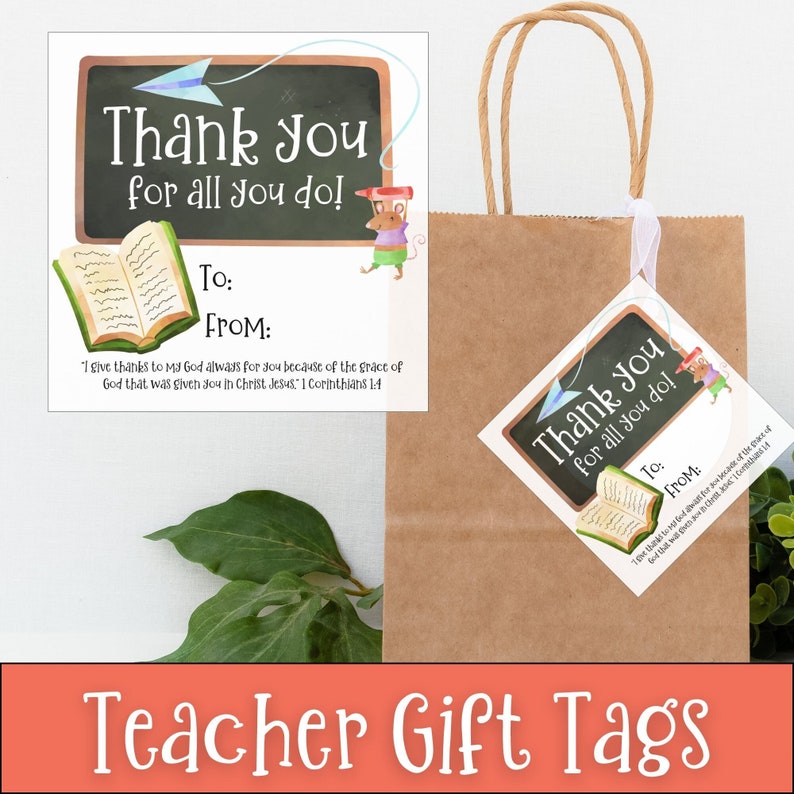 Teacher Gift Tags Thank You Gift Tags Volunteer - Etsy