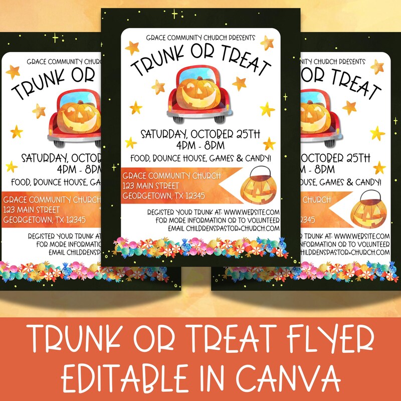 Trunk or Treat Flyer - Etsy