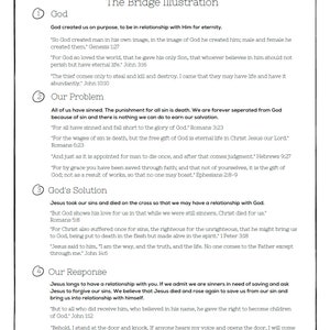 Bridge Illustration Packet - Evangelism Tools - Discipleship - Sharing ...