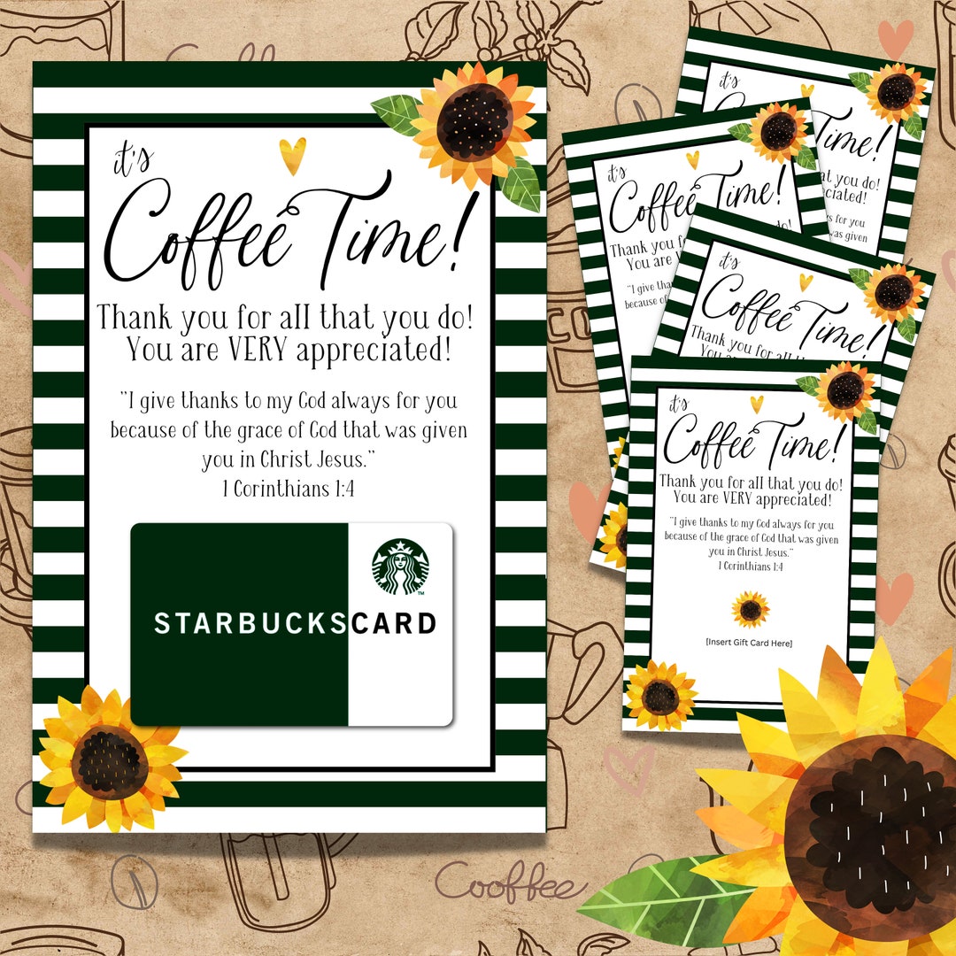 Starbucks Gift Card Holder, Sunflower Gift Card Holder, Coffee Gift ...
