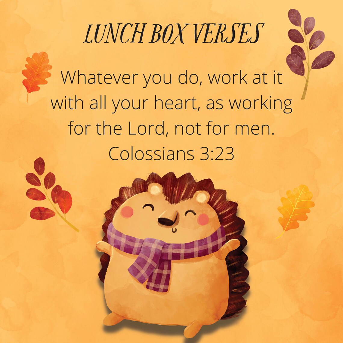 Lunch Box Bible Verses Fall Bible Verses for Children Bible Verses to ...