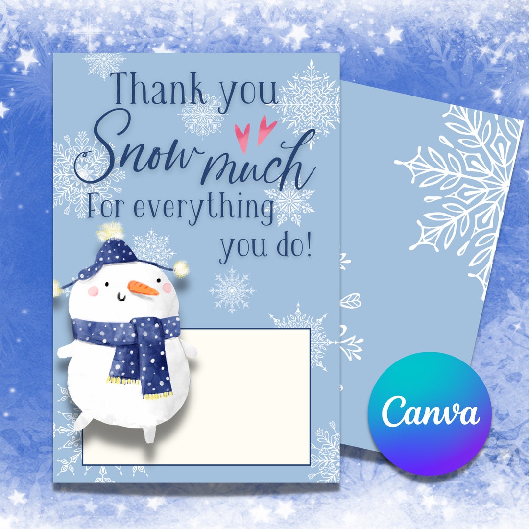 Thank You SNOW MUCH! Gift Card Holder - Teacher Gift Card Holder ...
