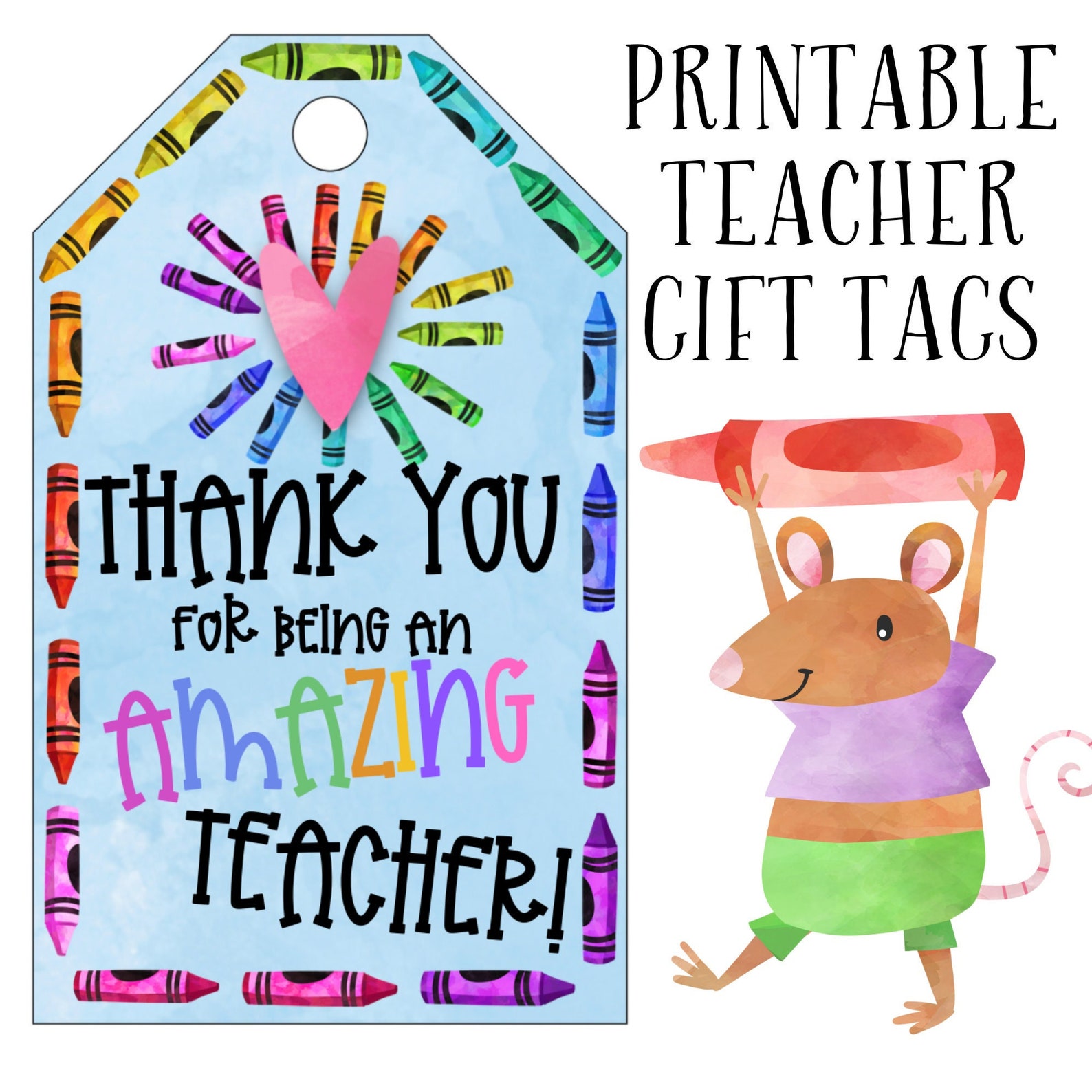Thank You for Being an AMAZING Teacher Gift Tag, Printable Gift Tag ...