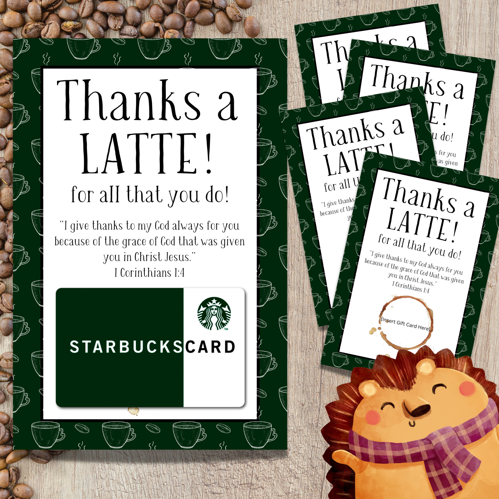 Thanks a Latte Coffee Gift Card Holder Starbucks Gift Card Holder ...