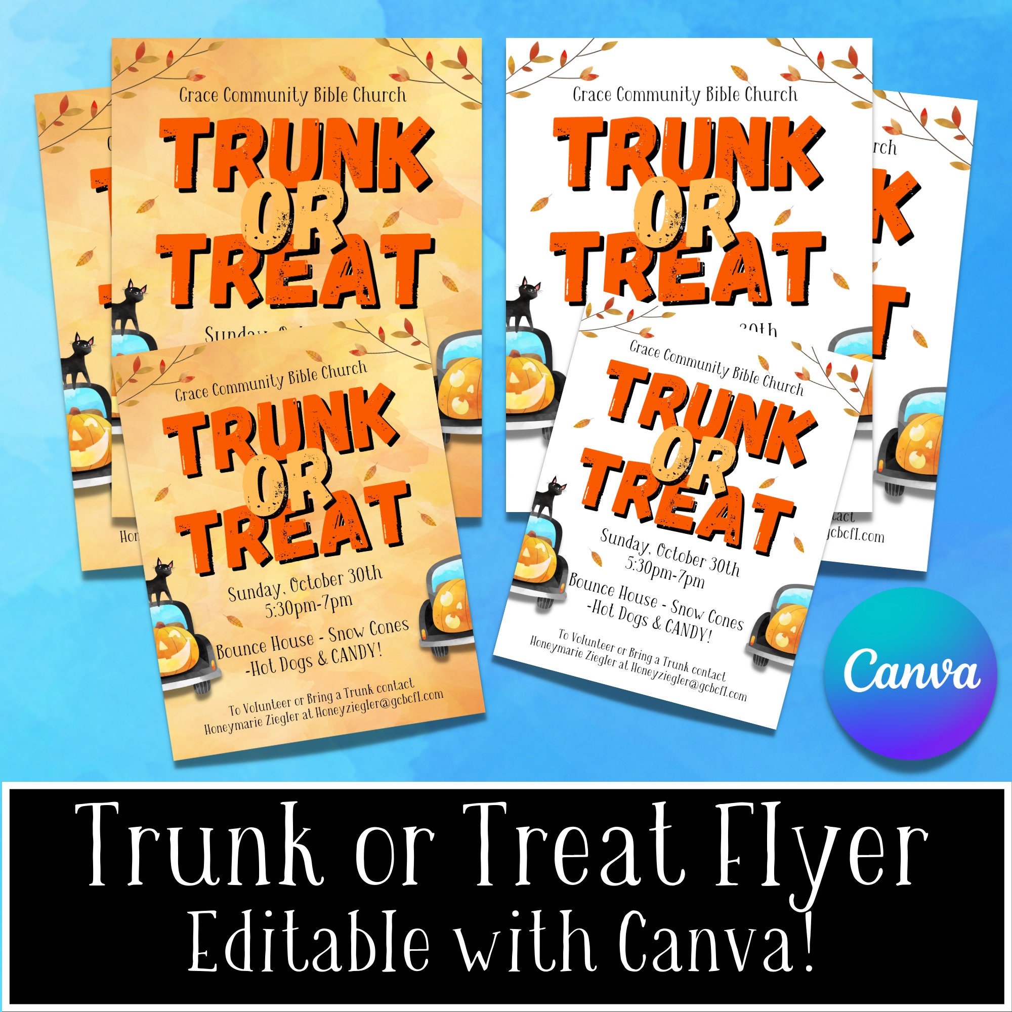 Trunk or Treat Flyer, Trunk or Treat Invitation, Halloween Block Party ...