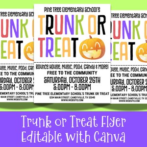 Trunk or Treat Flyer, Trunk or Treat Invitation, Halloween Block Party ...