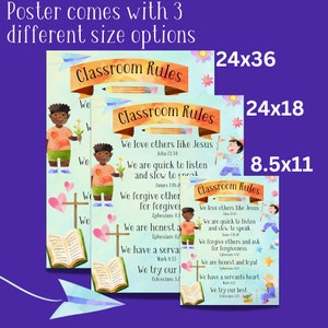 Christian Classroom Rules Poster With Bible Verses for Homeschool, Kids ...