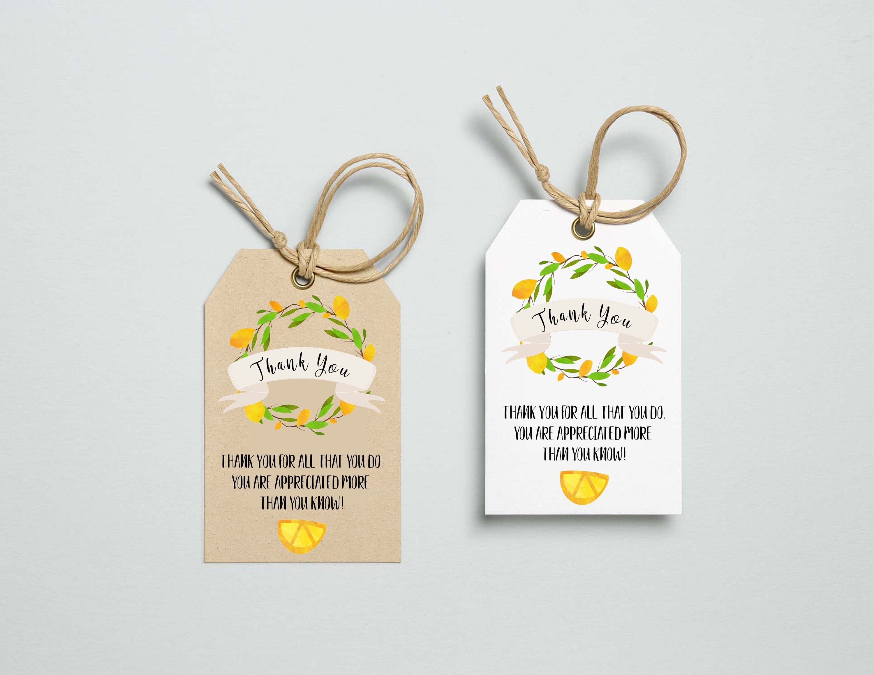 Volunteer Appreciation Lemon Gift Tag - Volunteer Thank You ...