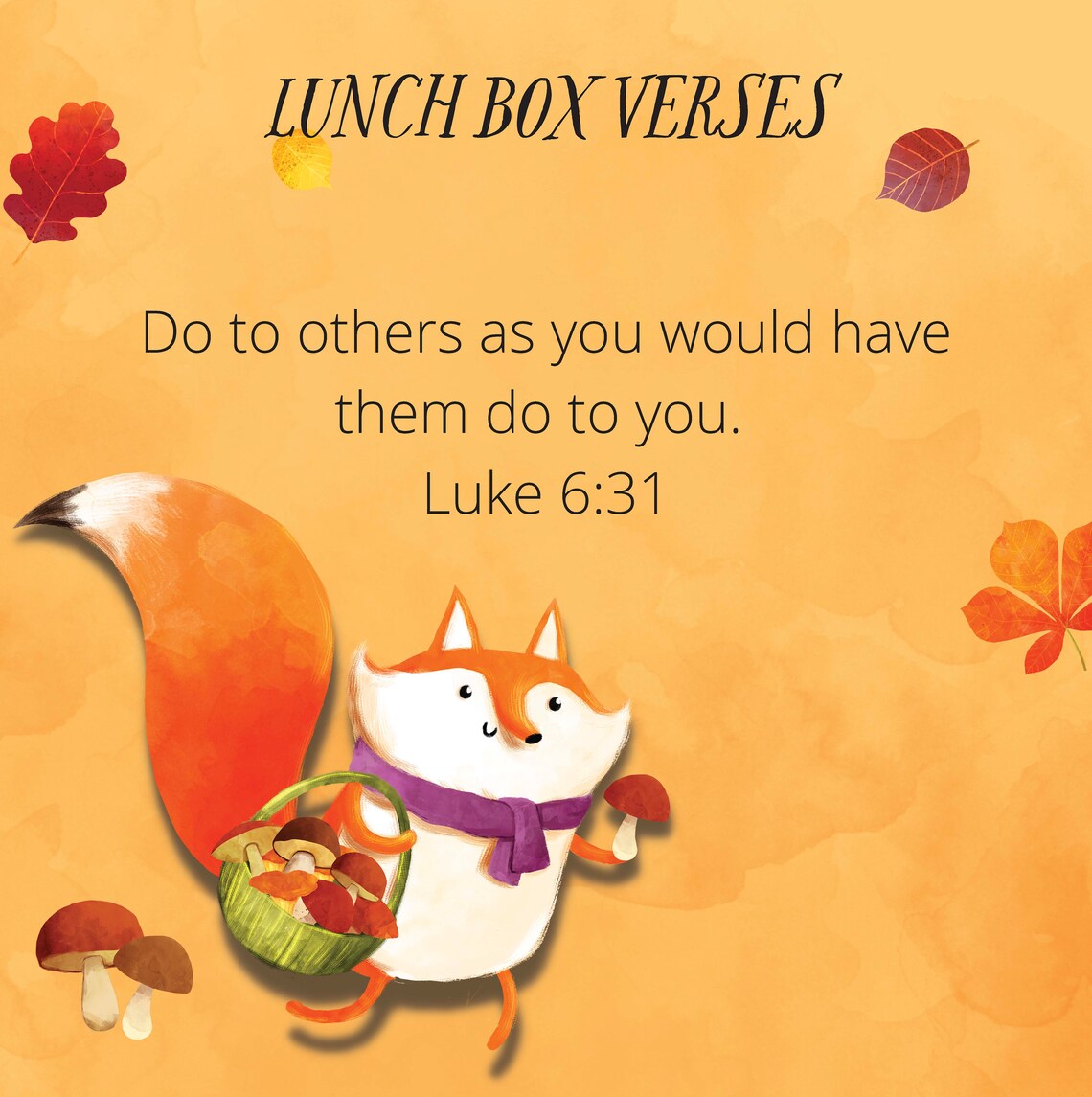 Lunch Box Bible Verses Fall Bible Verses for Children - Etsy