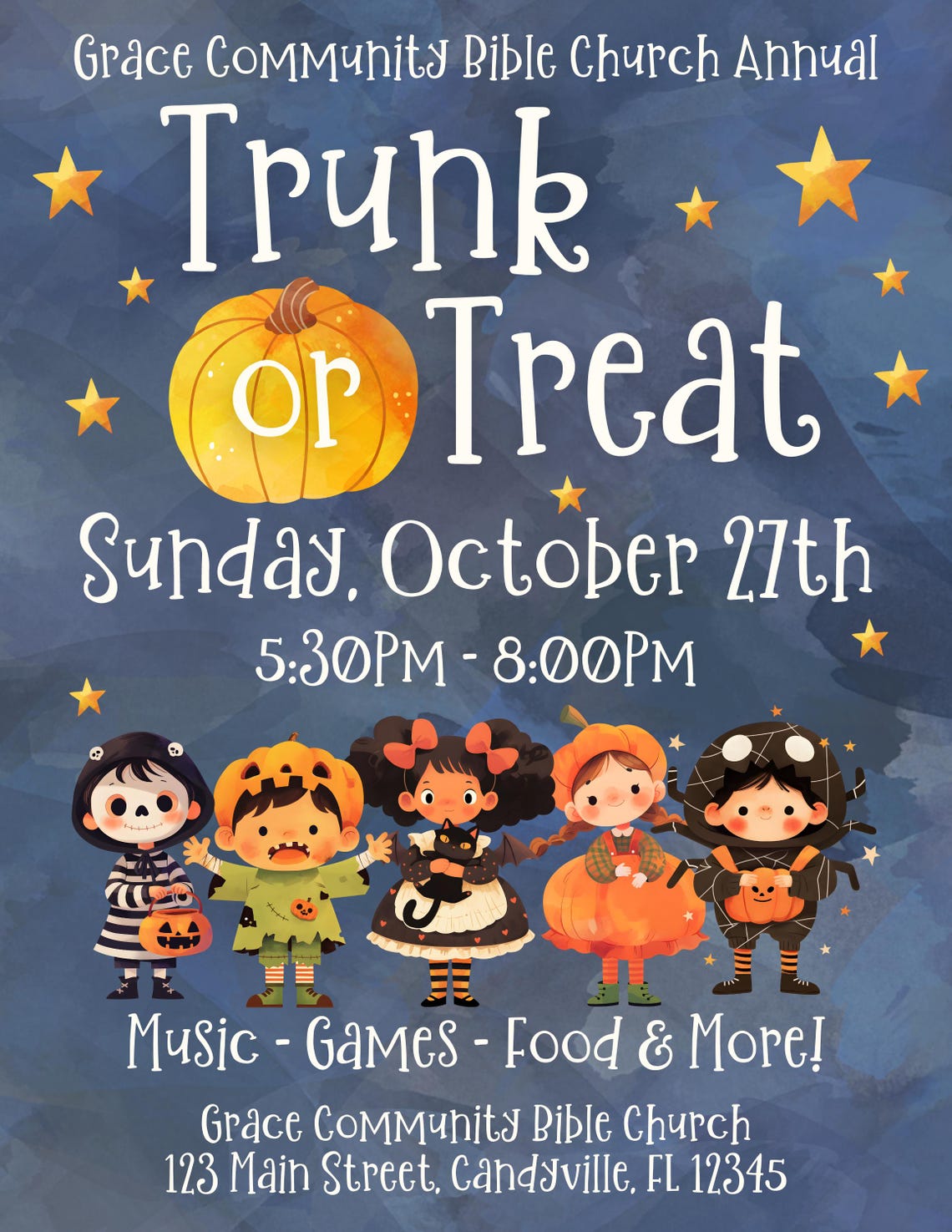 Trunk or Treat Flyer, Trunk or Treat Invitation, Halloween Block Party ...