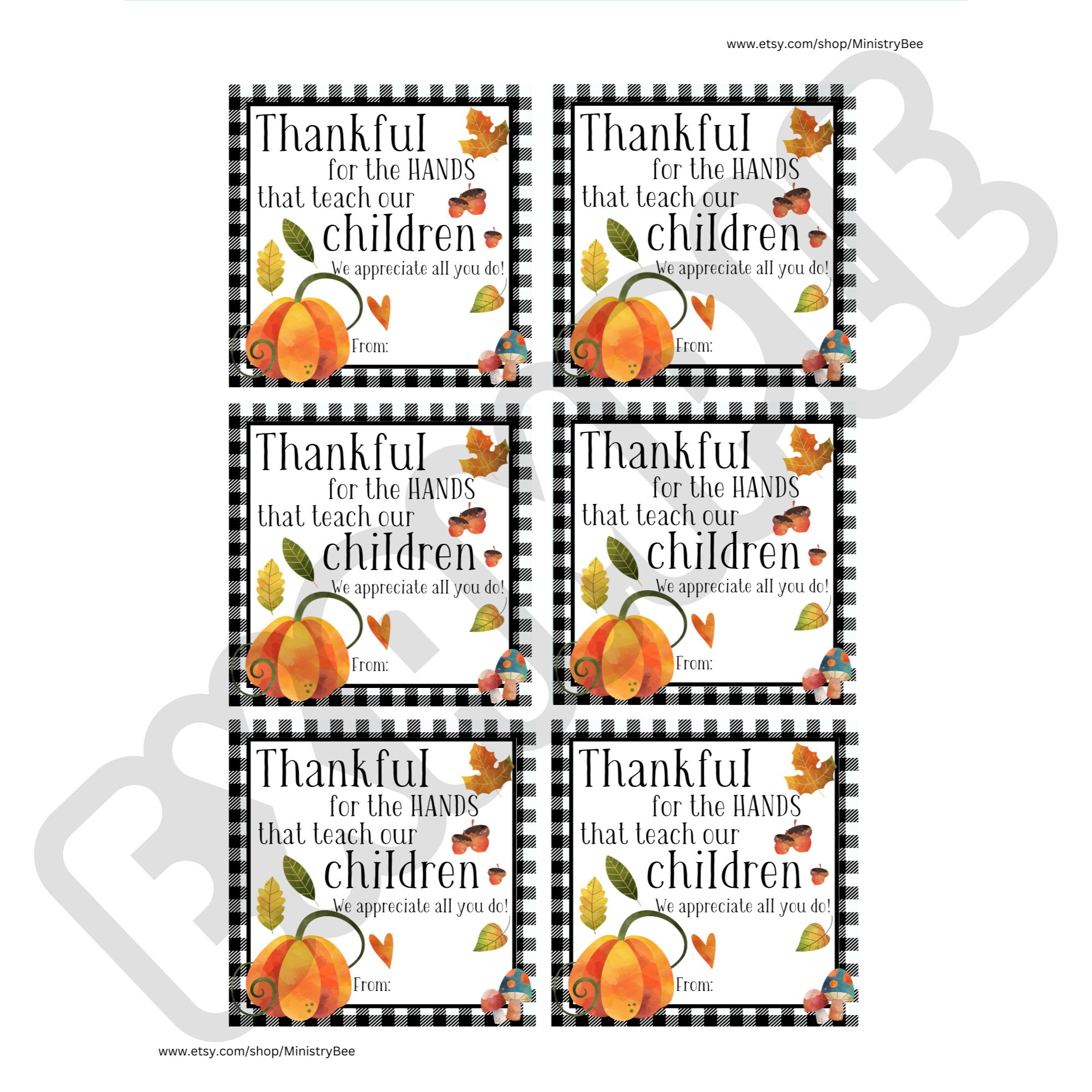Fall Gift Tags, Teacher, Children's Ministry, Volunteer Appreciation ...