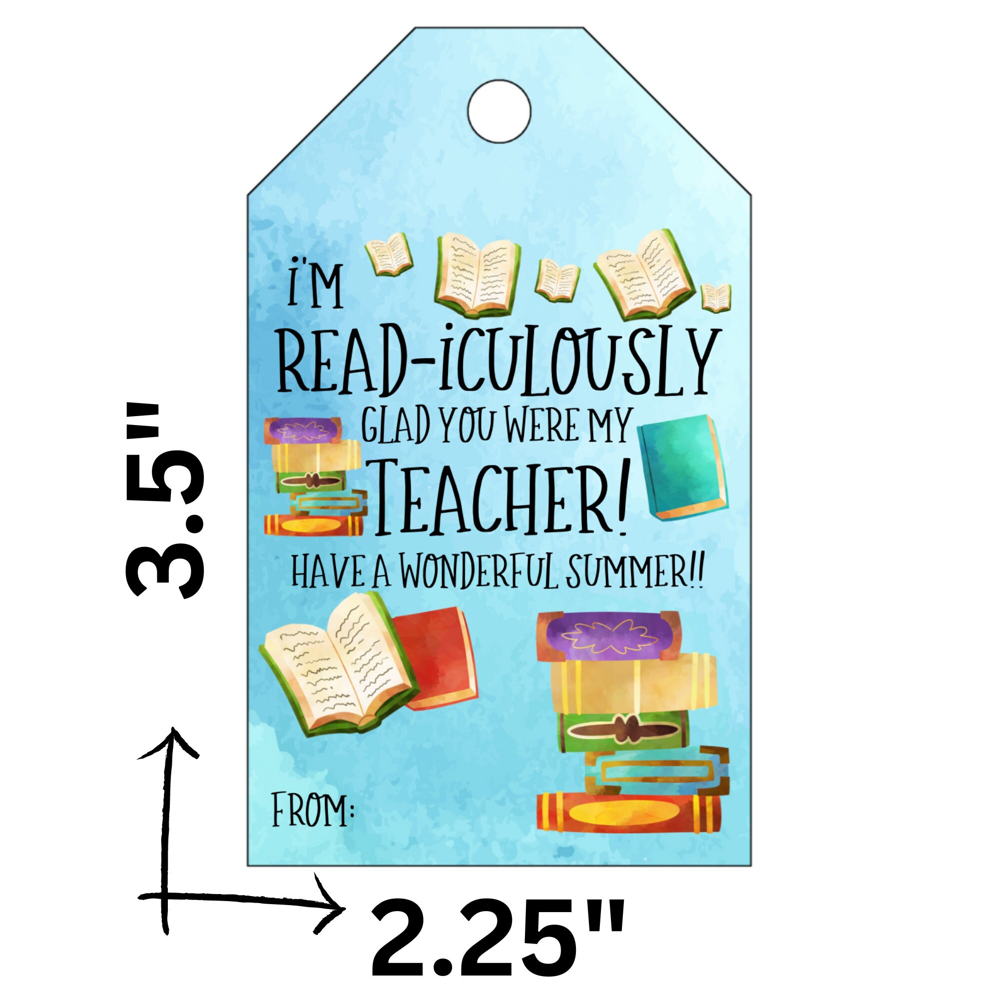 Printable Gift Tag for Teacher, I'm Read-iculously Glad You Were My ...