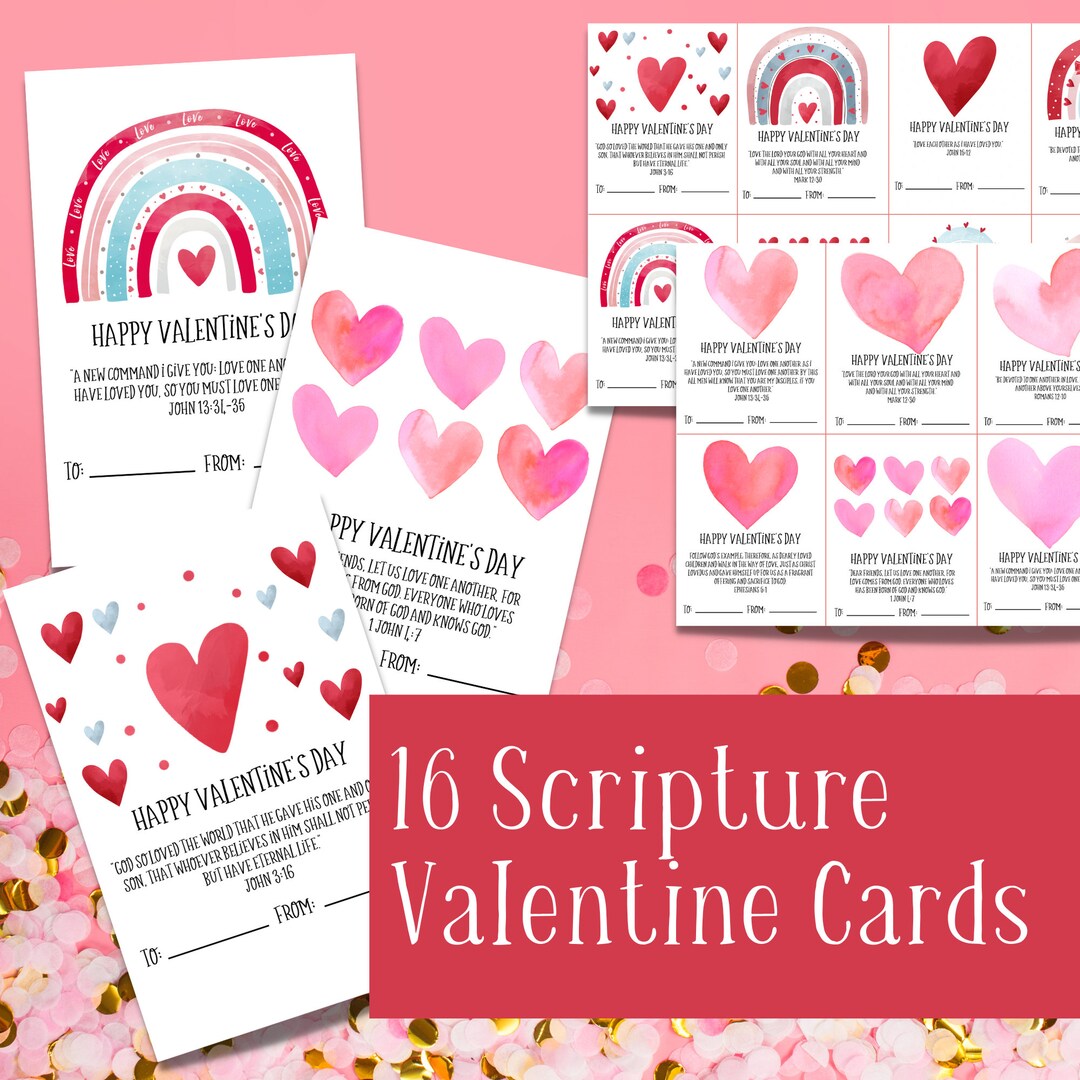 Kids Valentine Cards - Printable Scripture Valentine Cards - Valentine ...