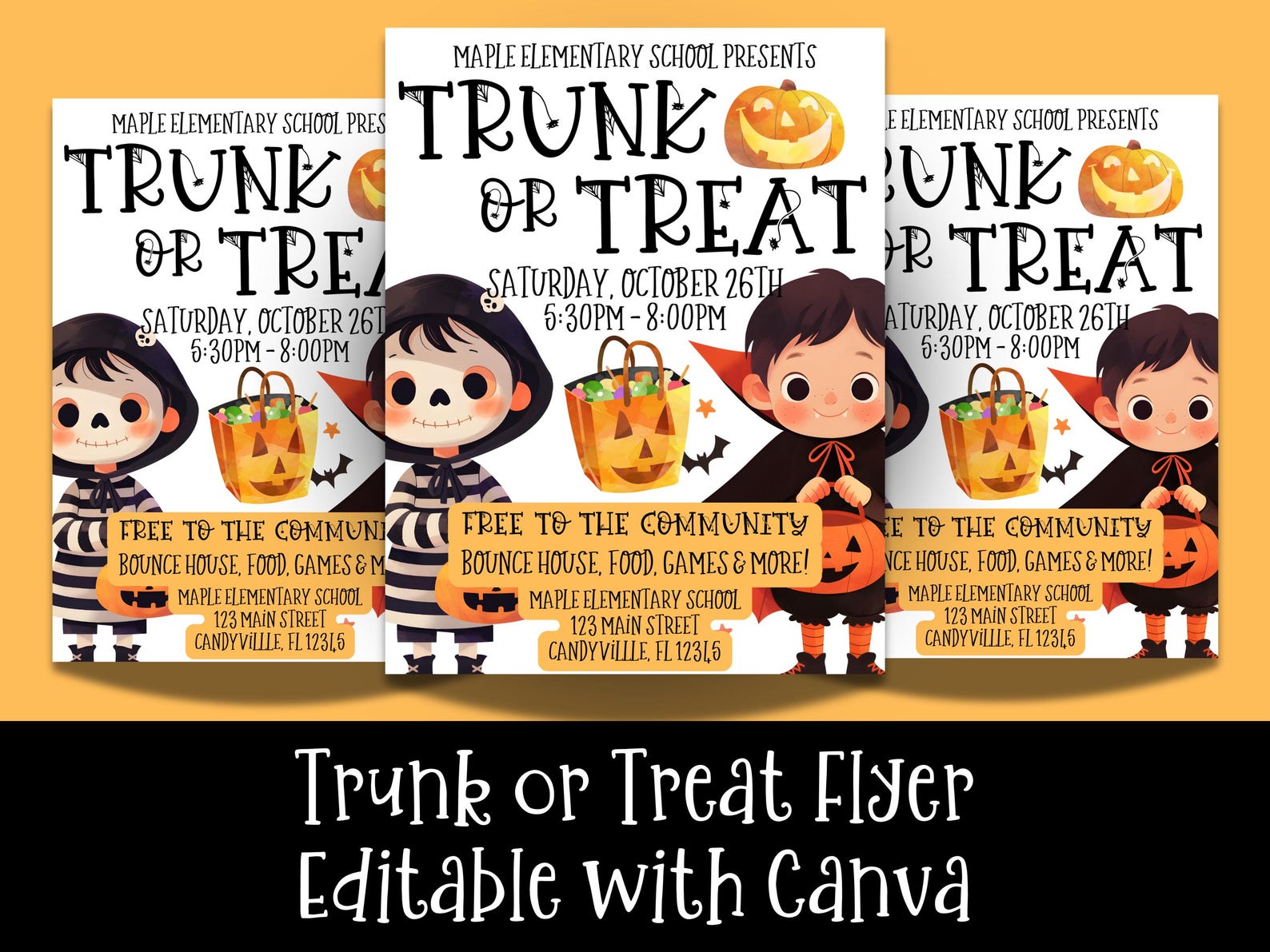 Trunk or Treat Flyer, Trunk or Treat Invitation, Halloween Block Party ...