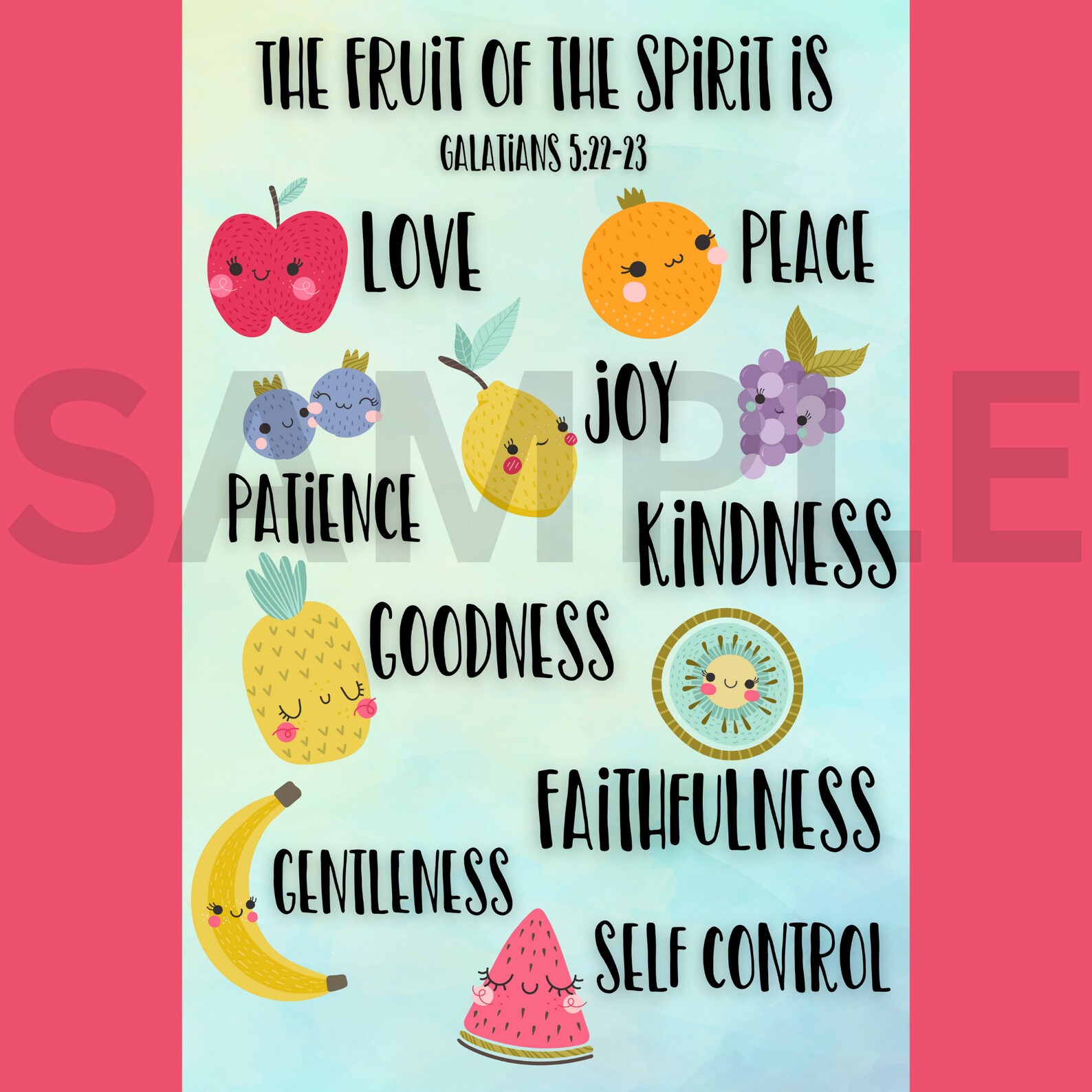 The Fruit of the Spirit Poster Classroom Teacher Supplies - Etsy