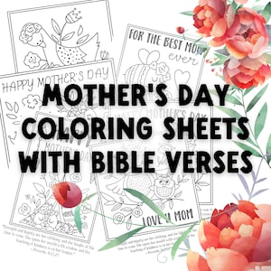 Mother's Day Coloring Pages With Bible Verses, Children's Church ...