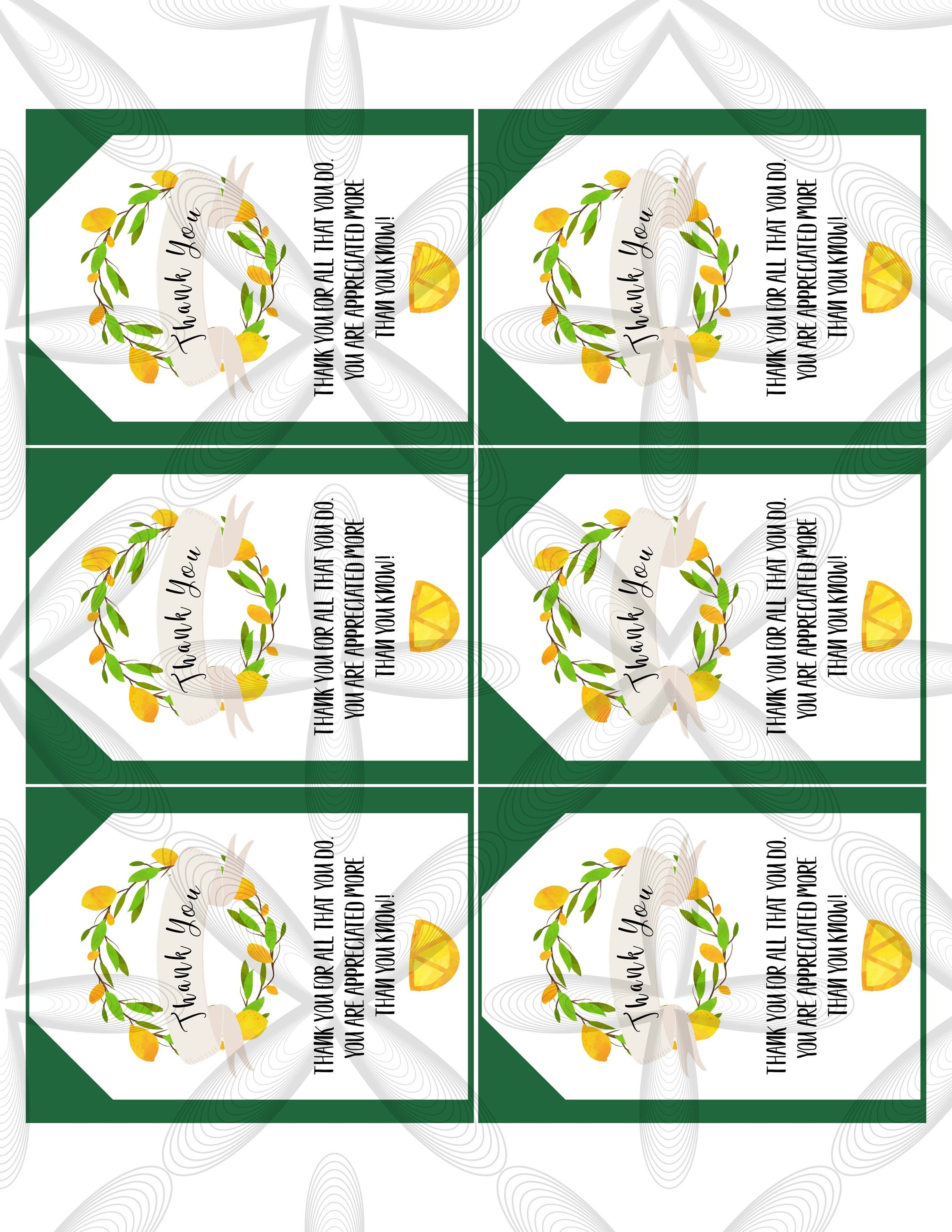 Volunteer Appreciation Lemon Gift Tag - Volunteer Thank You ...