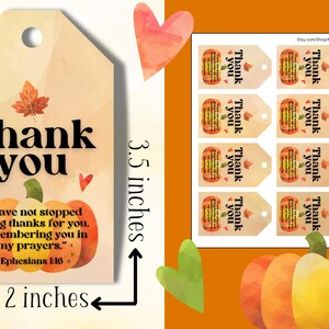 Printable Gift Tag, Fall Gift Tags, Thank You Gift Tag, Volunteer ...