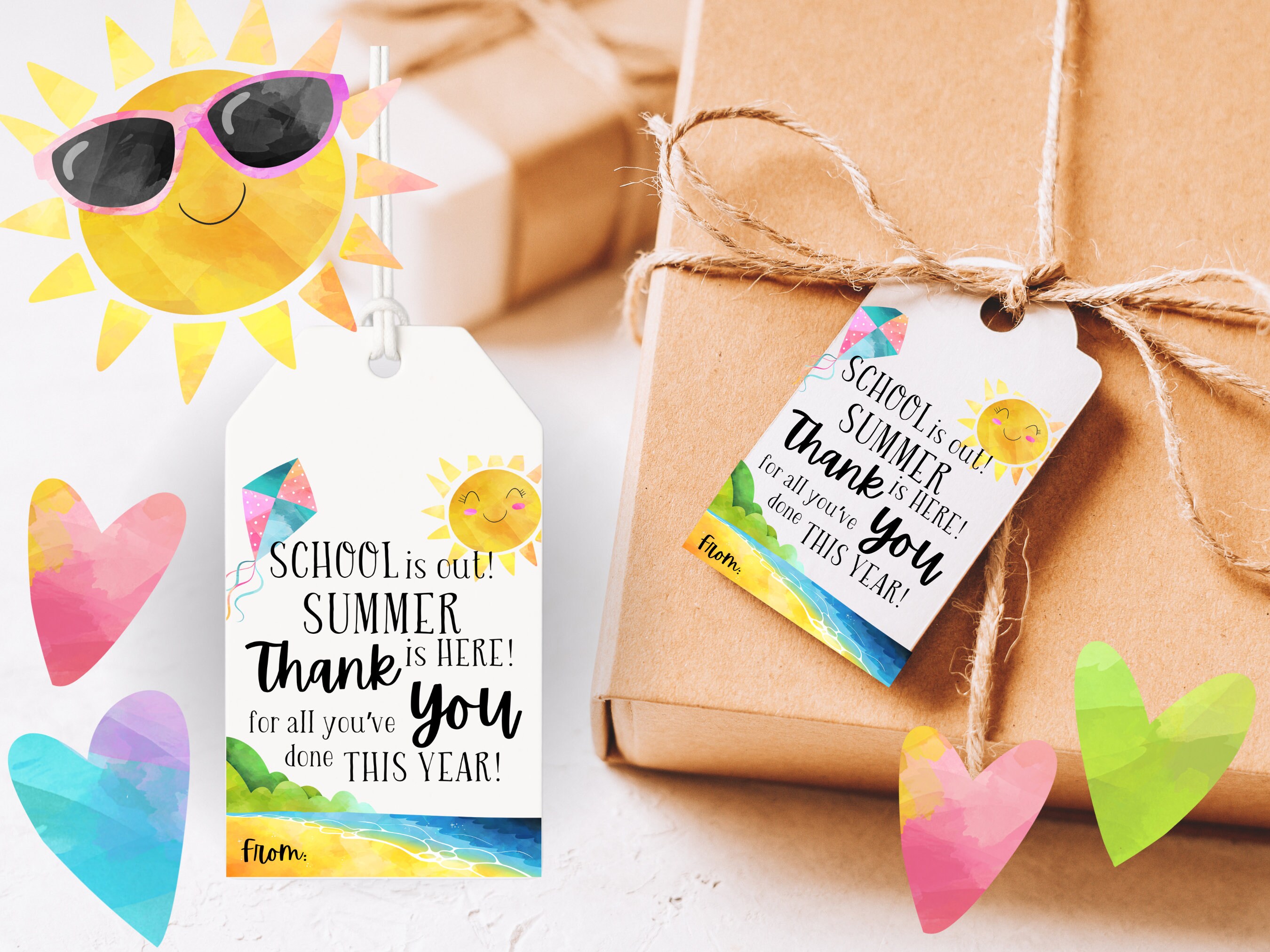Printable Gift Tag, Teacher, Volunteer, Leader, School's Out! Summer's ...
