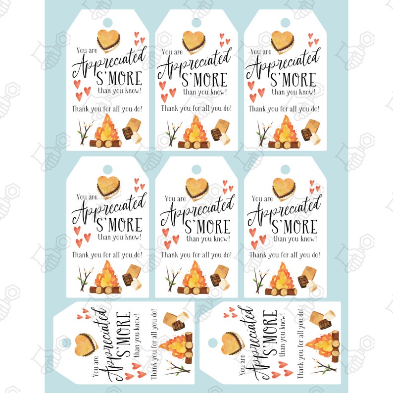 Volunteer Appreciation Gift Tag - S'more Gift Tag - S'more Children's ...
