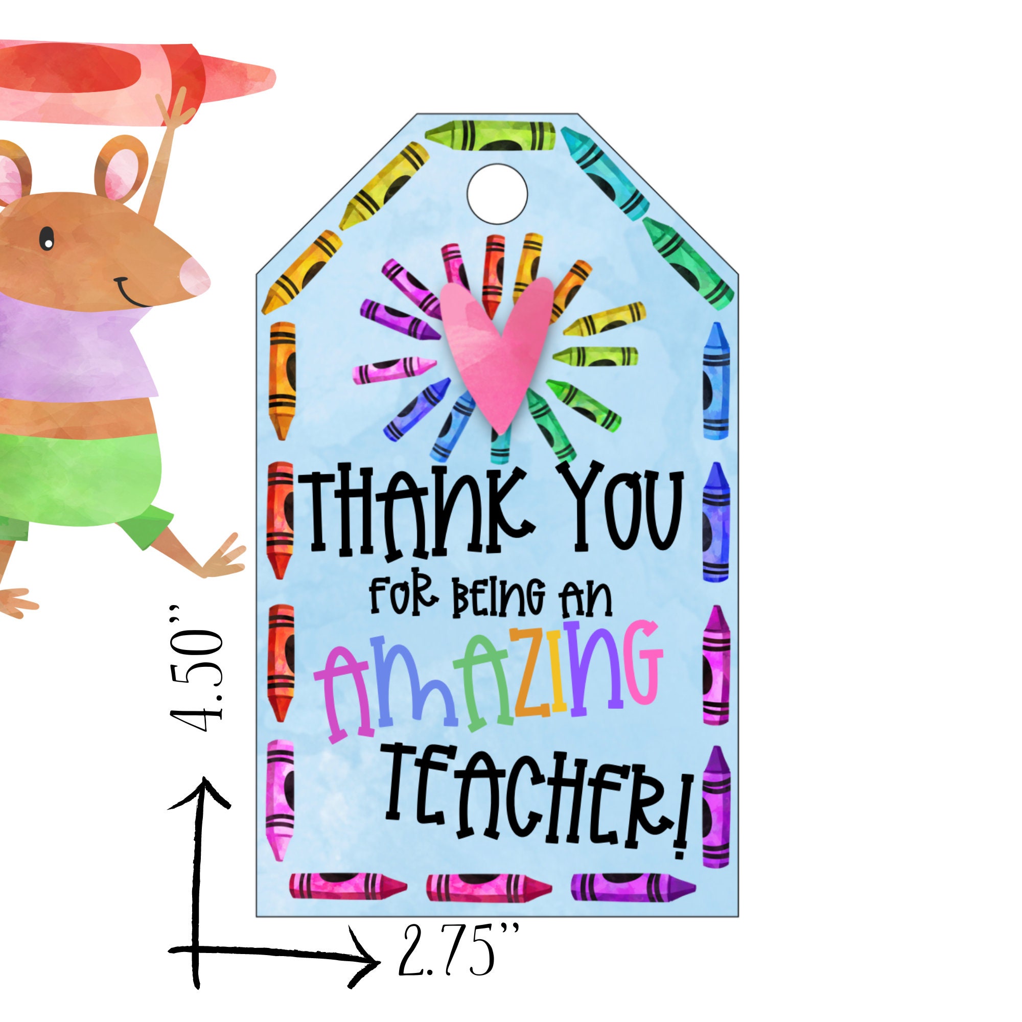 Thank You for Being an AMAZING Teacher Gift Tag, Printable Gift Tag ...