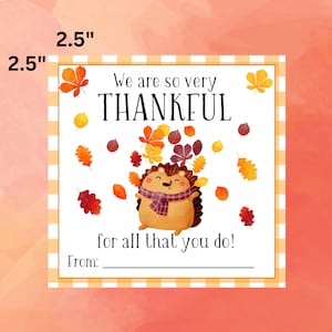 Cute Teacher Gift Tags, Thank You Tags, Autumn Fall Gift Tags, Children ...