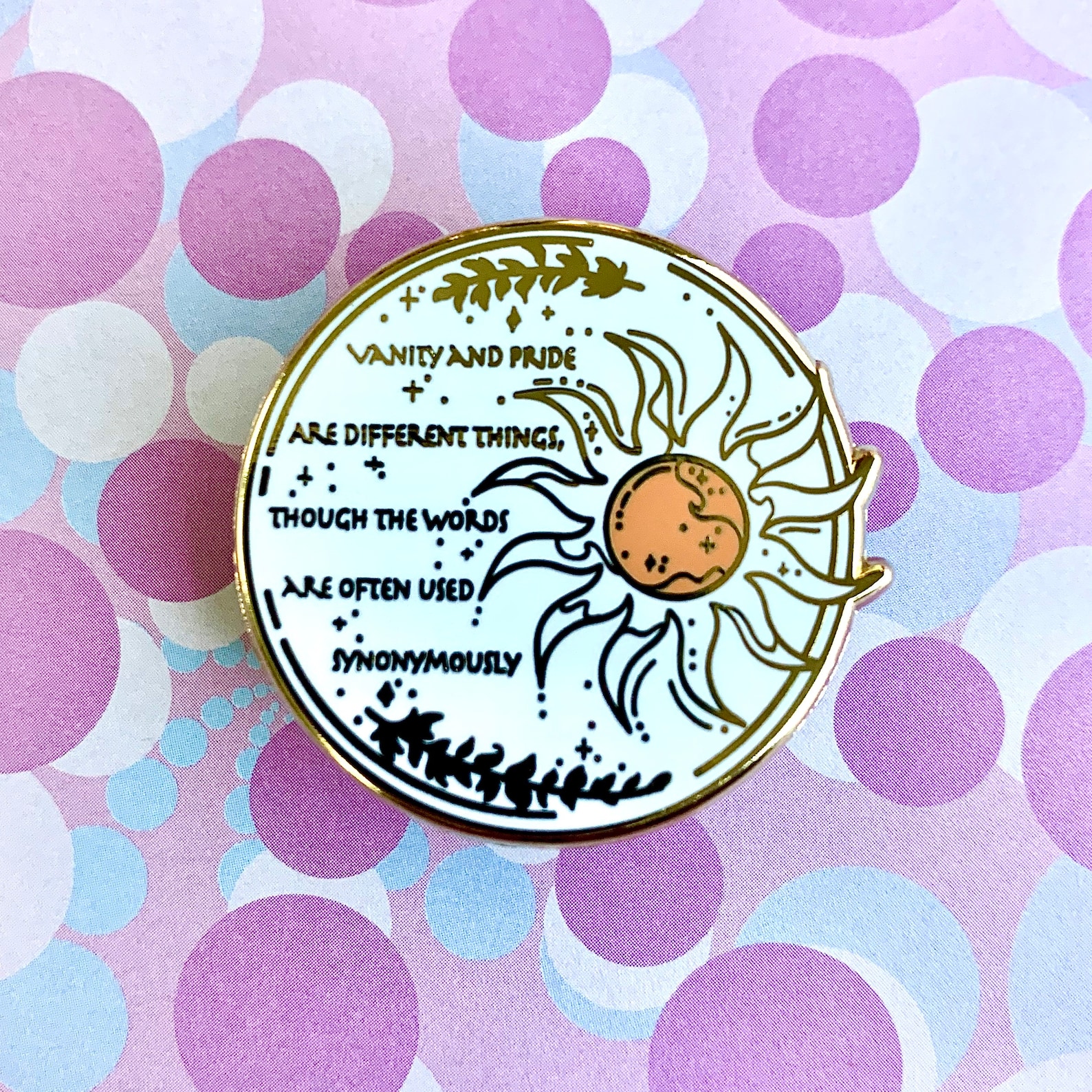 Sun Hard Enamel Pin Jane Austen Quote Standing Strong Series - Etsy