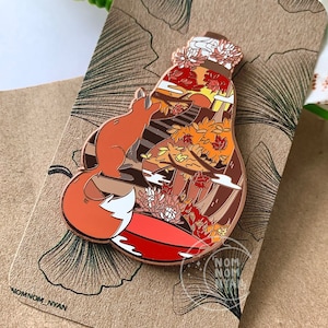 Autumn Fox Chrysanthemum Hard Enamel Pin | Nature Lightbulb Series - Etsy
