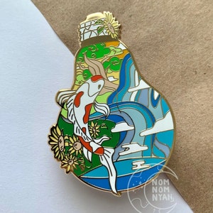 Summer Koi Sunflower Hard Enamel Pin | Nature Lightbulb Series - Etsy