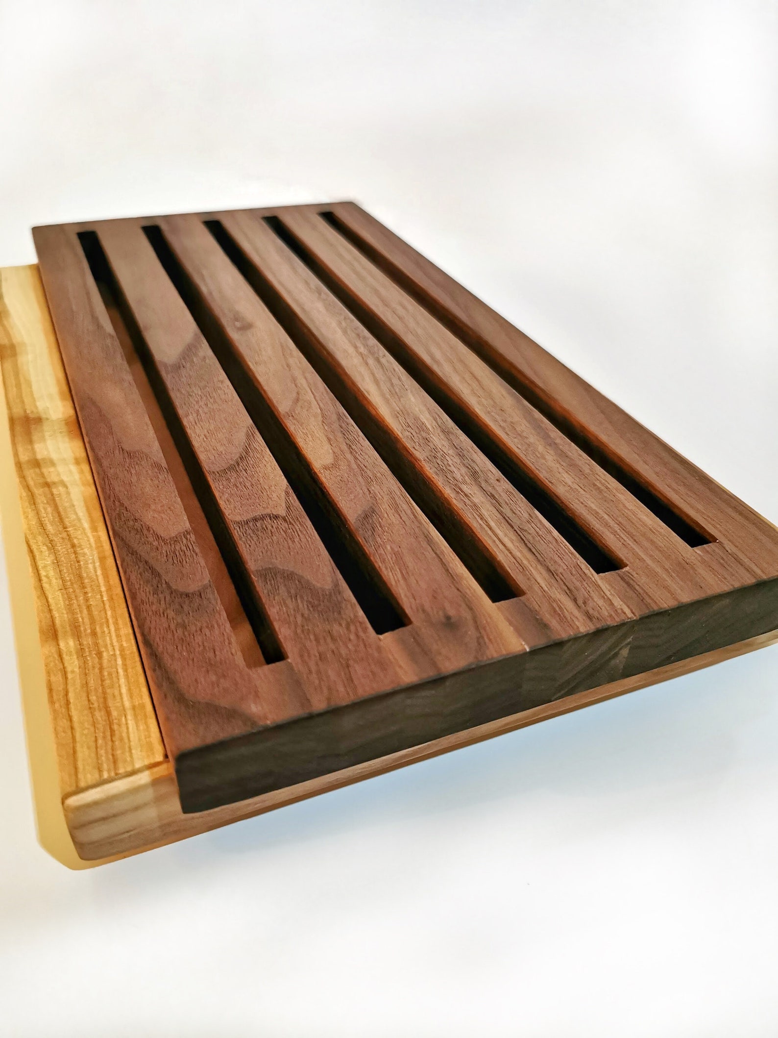 Bread Board Handmade walnut and birch breadboard Serving | Etsy