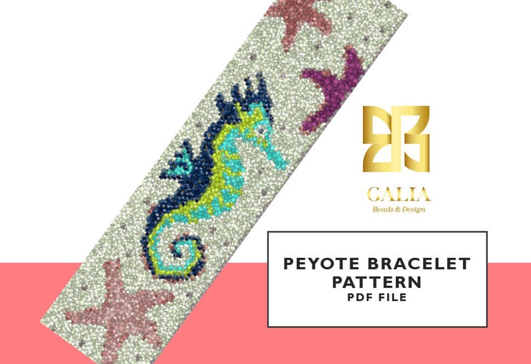 Seahorse Bead Pattern, Seahorse Peyote Stitch Pattern, Sea Life Pattern ...