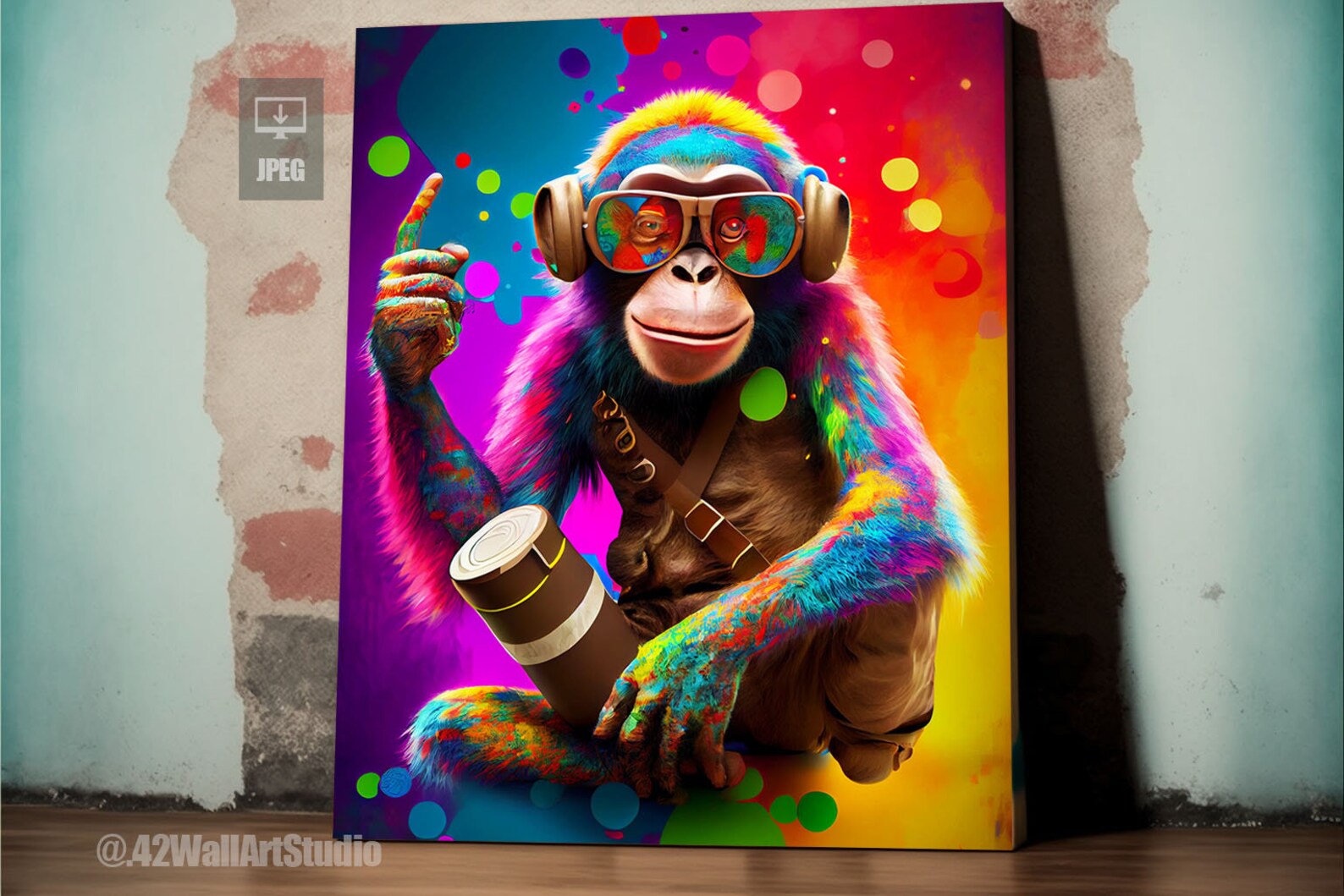 Monkey Philosopher, Printable Wall Art, Digital Download, Cyber Monkey ...