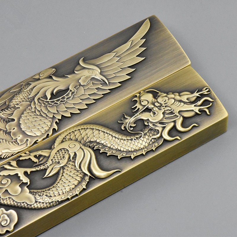 Collectible Solid BRASS PAPERWEIGHT Chinese Calligraphy Paperweight ...