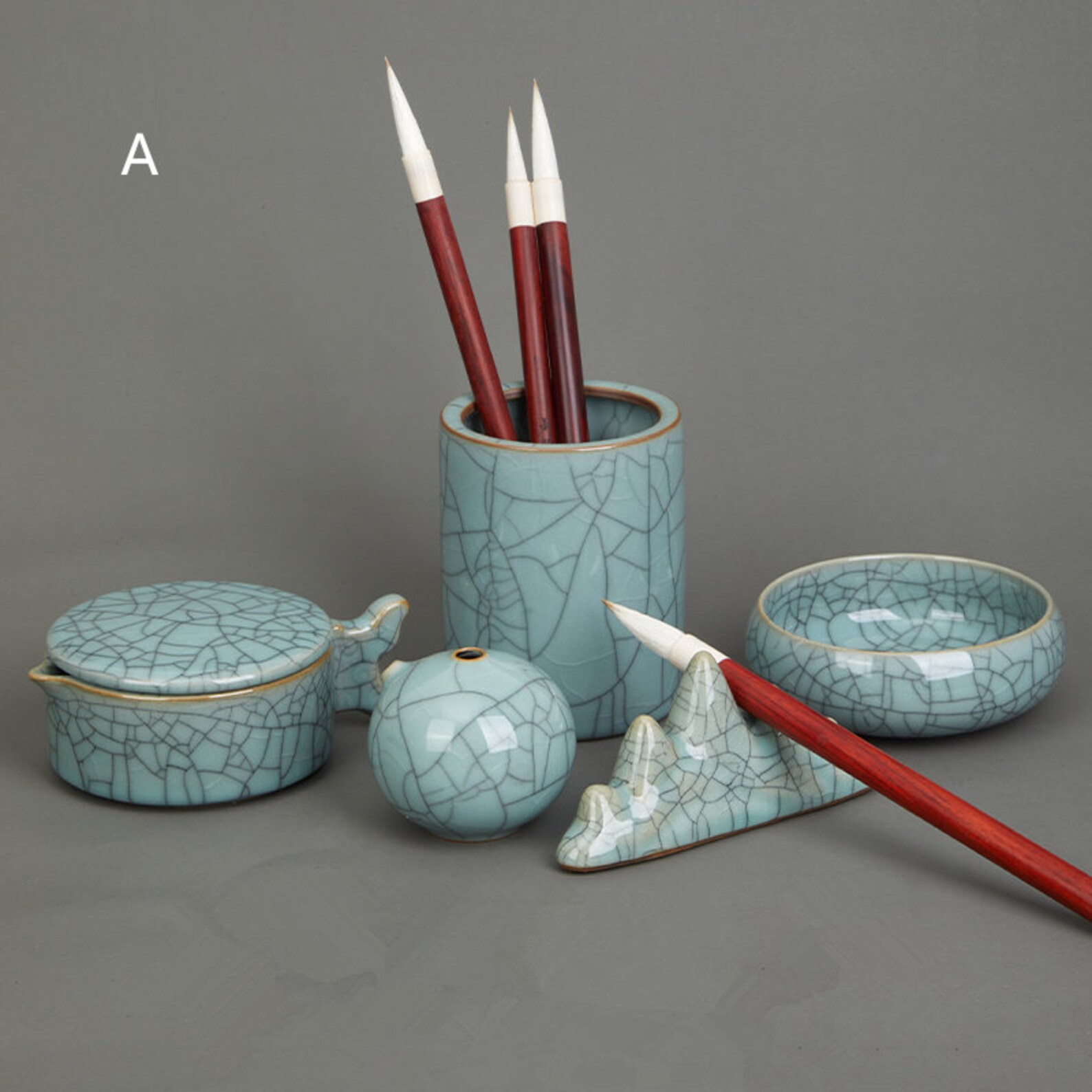 Ceramic Paint Brush Washer Tiny Water Dropper Green Round | Etsy