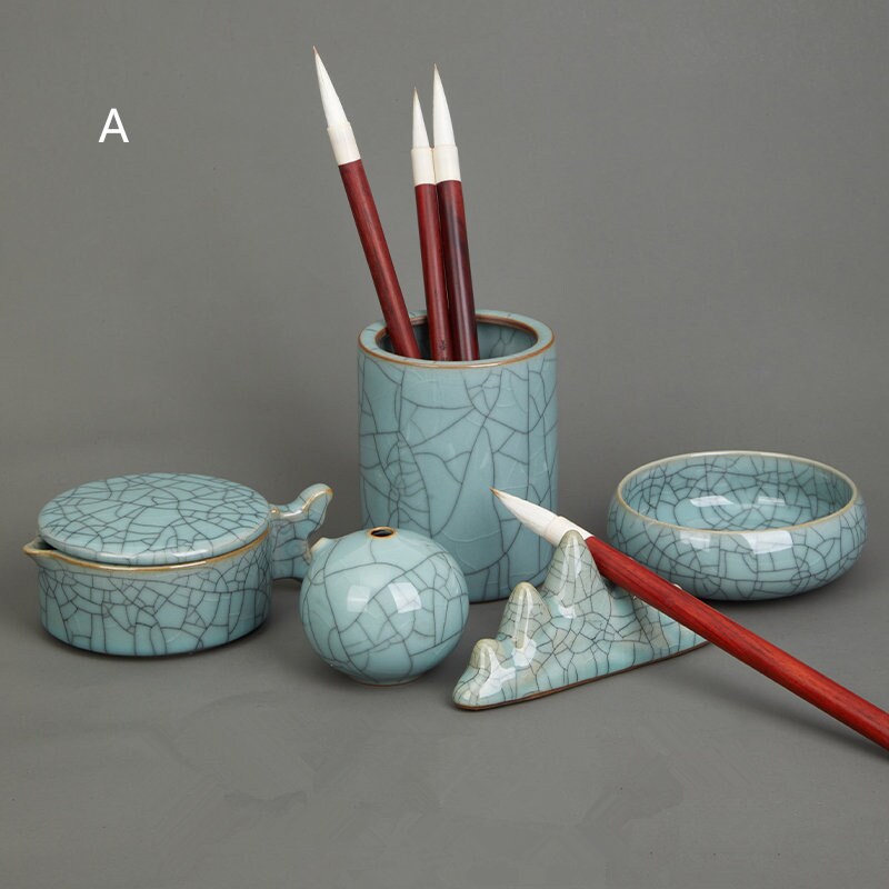 Ceramic Paint Brush Washer Tiny Water Dropper Green Round | Etsy