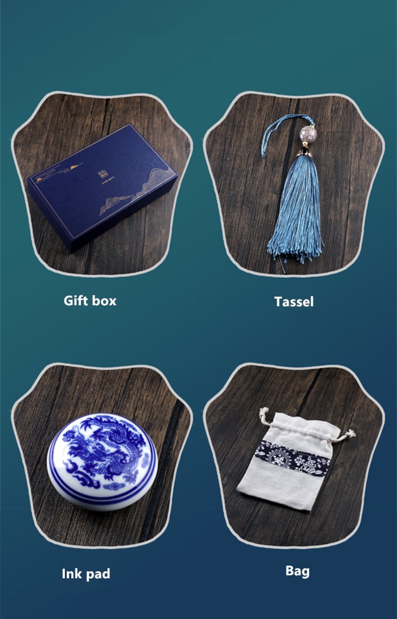 Custom Blue Stamp Chinese Traditional Stone Seal Chinese Stone Seal ...