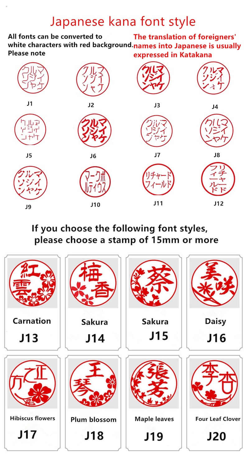 Custom Round Japanese Stamp Japanese Hanko Chop Japanese Name - Etsy