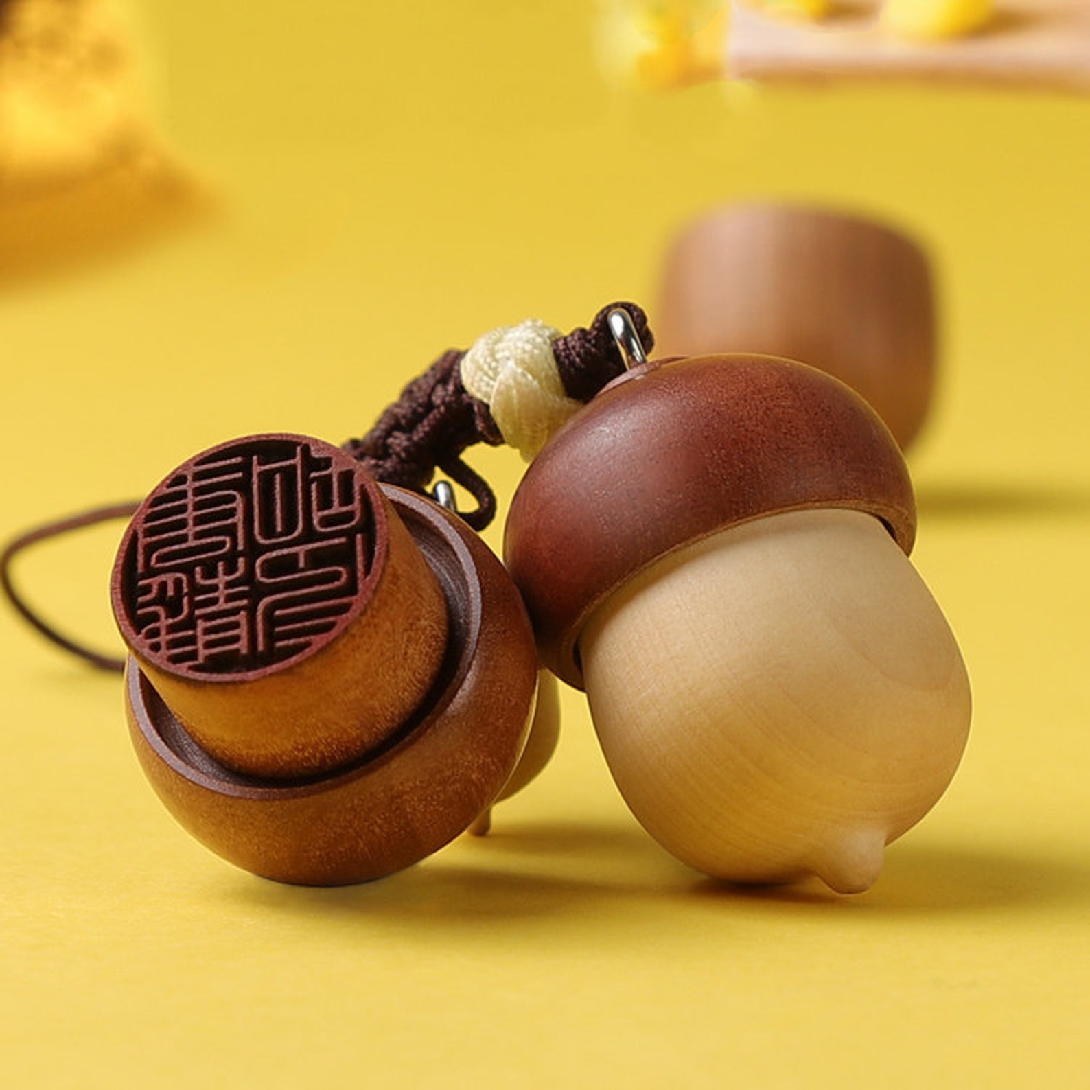 Custom Round Japanese Hanko Chop Cute Acorn Design Stamp Japanese ...
