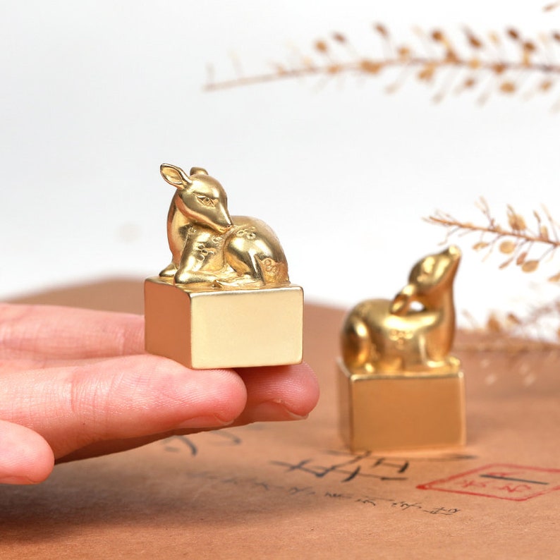 Deer Stamp Custom Brass Stamp Personal Chinese Name Stamp - Etsy