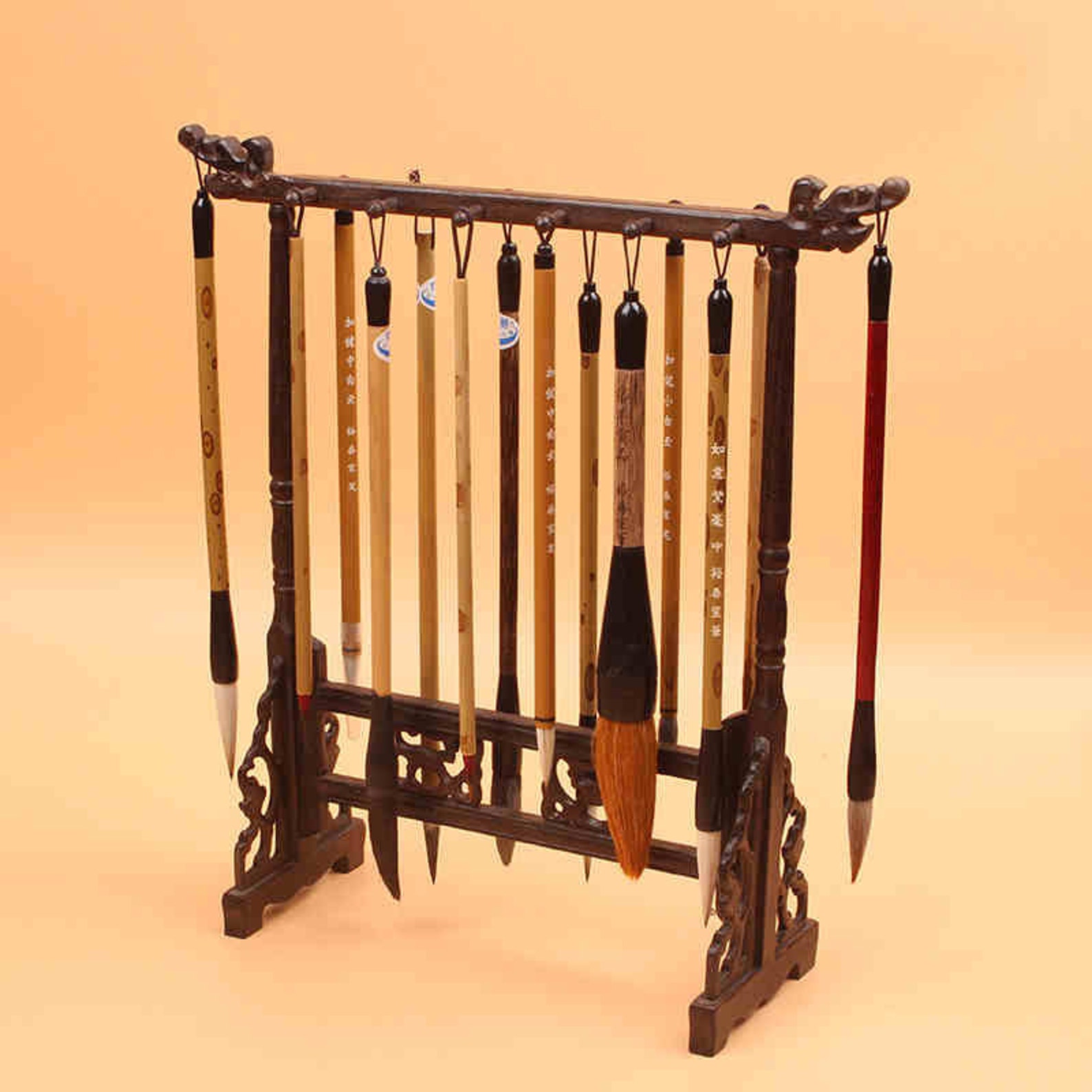 Chinese Brush Holder Wood Penholder Pen Hanging Kanji Brush - Etsy