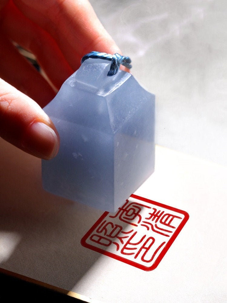 Custom Blue Stamp Chinese Traditional Stone Seal Chinese Stone - Etsy