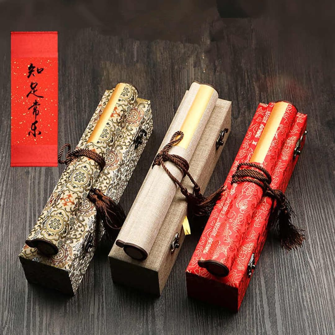Custom Blank Chinese Scroll Rice Paper and Silk Painting Xuan Scroll ...
