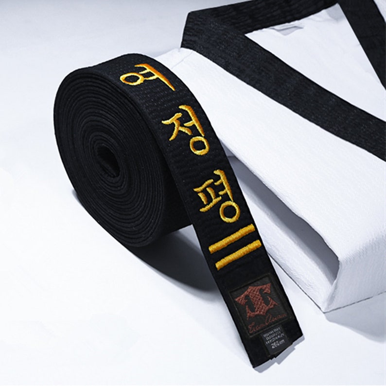 Custom Embroidered Black Belt for Taekwondo Karate Hapkido - Etsy Australia