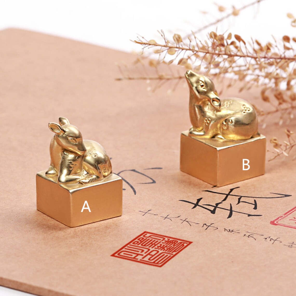 Deer Stamp Custom Brass Stamp Personal Chinese Name Stamp | Etsy