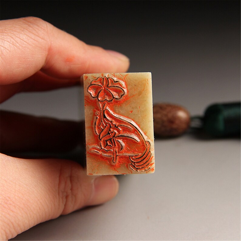 Chinese Lotus Stamp Handmade Traditional Art Seal Chop for | Etsy