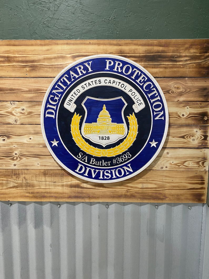 Police Badge/seal/wood Police Badge - Etsy