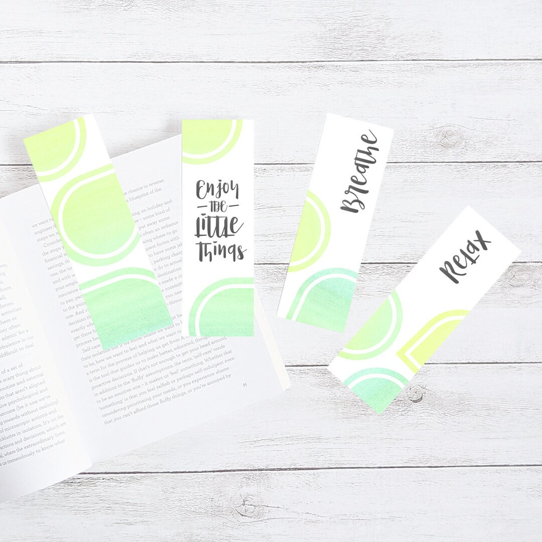 Printable Bookmarks, Set of 4, Breathe, Relax, Enjoy the Little Things ...