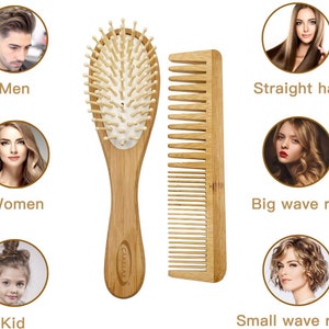Natural Organic Bamboo Comb Set - Etsy