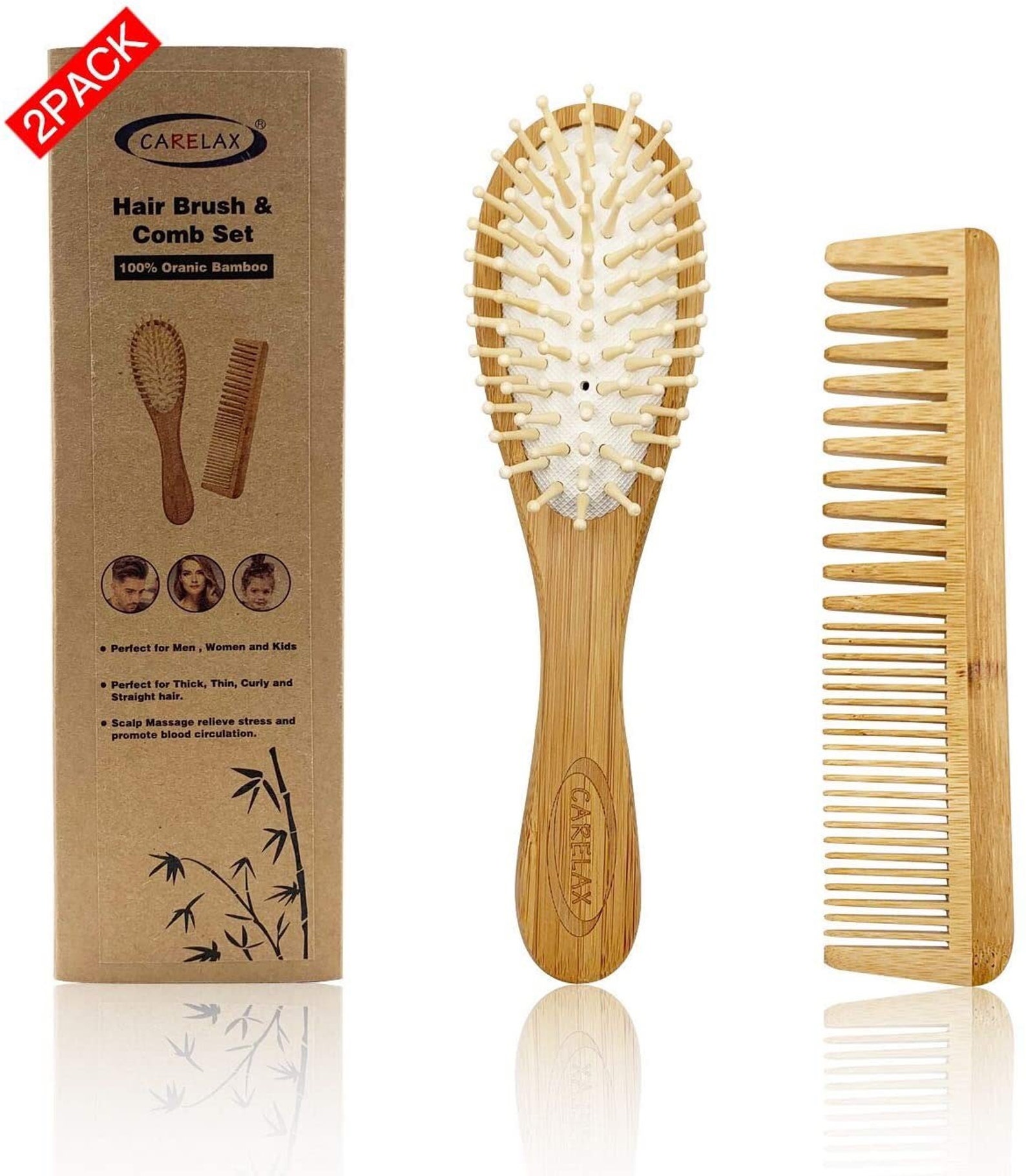 Natural Organic Bamboo Comb Set - Etsy