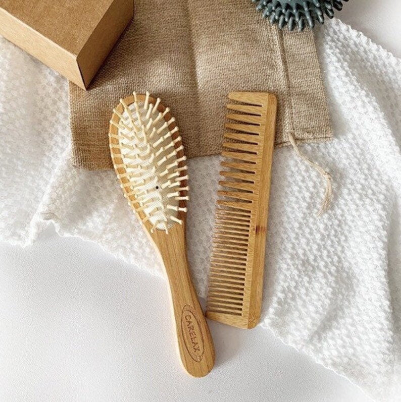 Natural Organic Bamboo Comb Set - Etsy